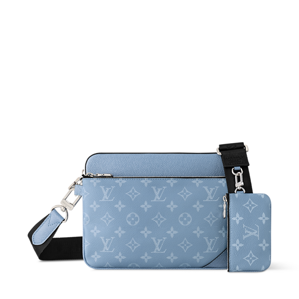 Trio Messenger Bag - Luxury Monogram Shadow Leather Blue | LOUIS VUITTON
