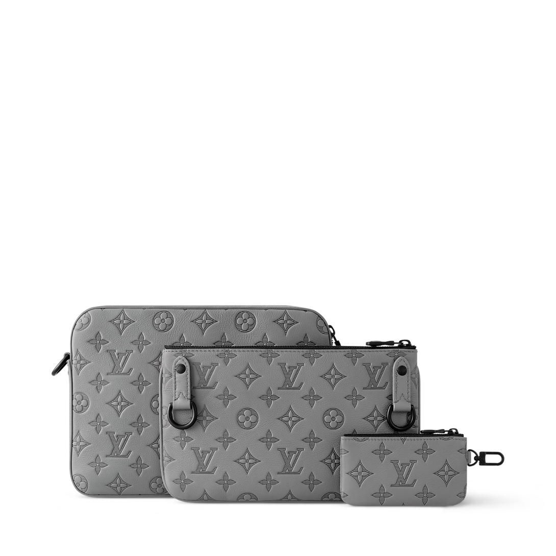 Trio Messenger Bag - Luxury Monogram Shadow Leather Grey | LOUIS VUITTON