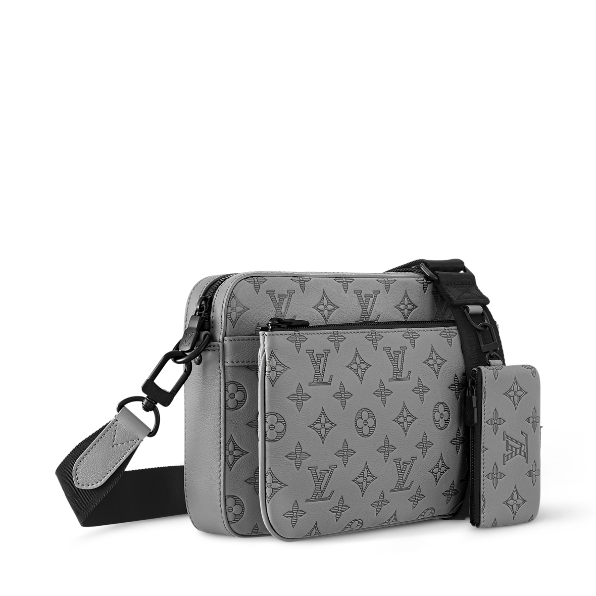 Trio Messenger Bag - Luxury Monogram Shadow Leather Grey | LOUIS VUITTON