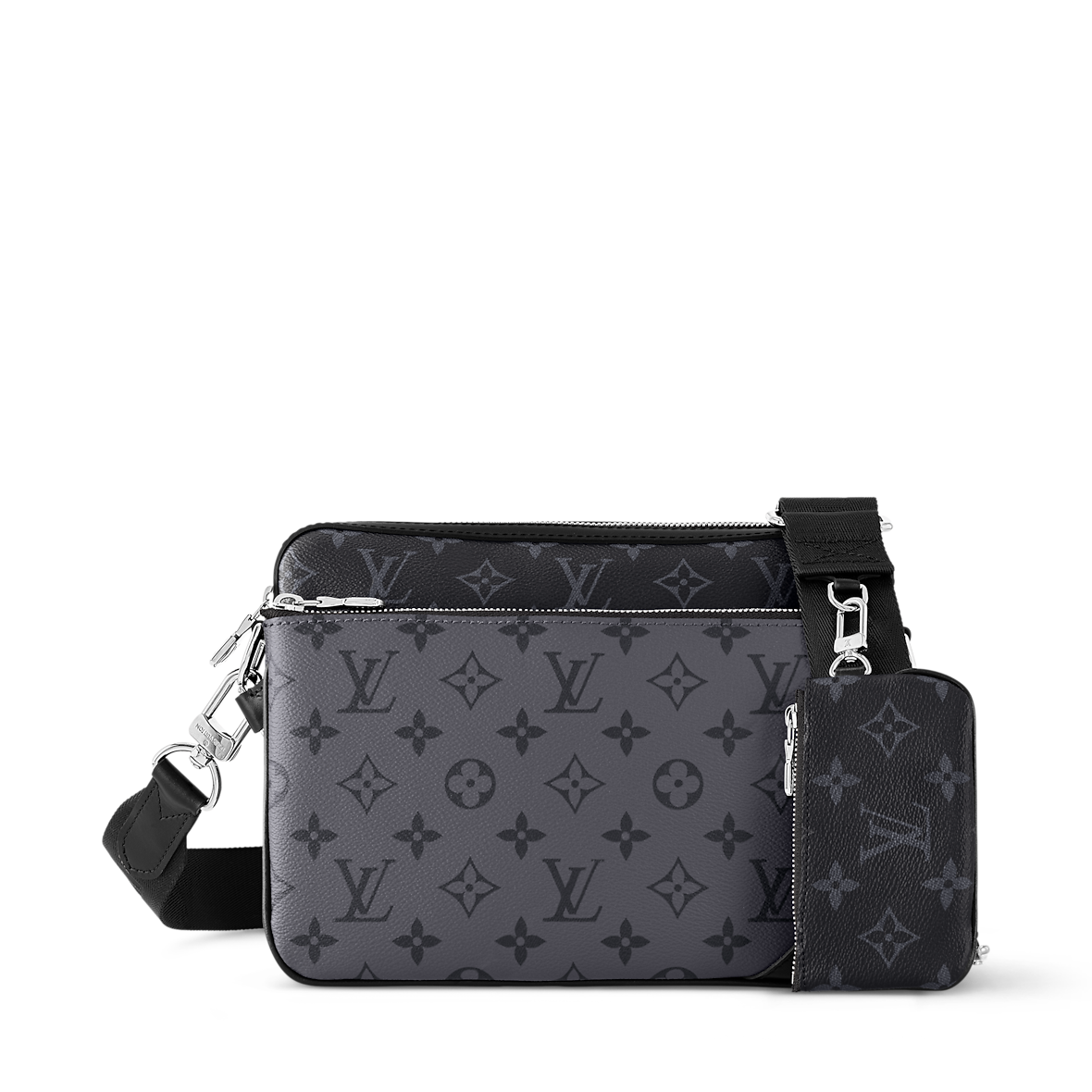 Trio Messenger Bag - Luxury Monogram Shadow Leather Black | LOUIS VUITTON