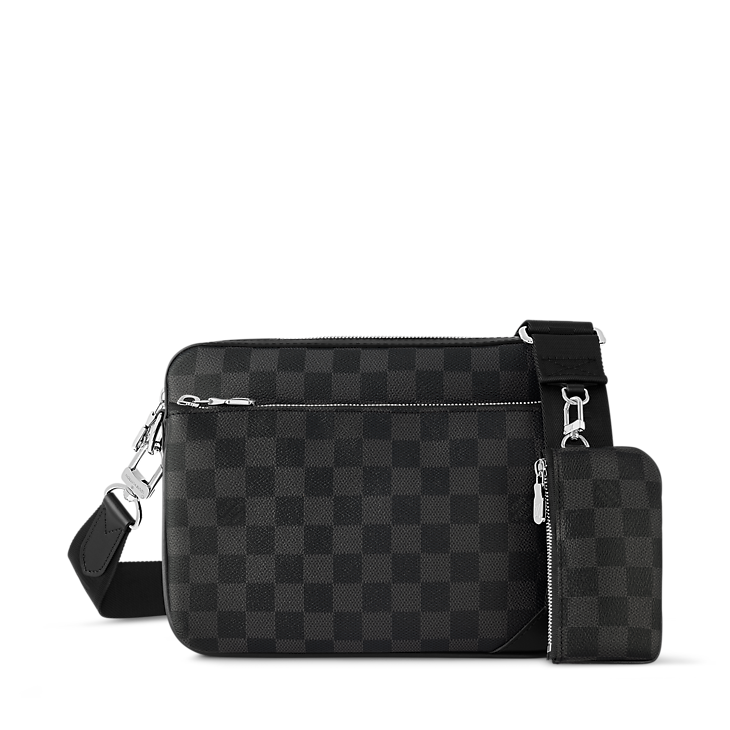 Trio Messenger Bag - Luxury Monogram Shadow Leather Grey | LOUIS VUITTON