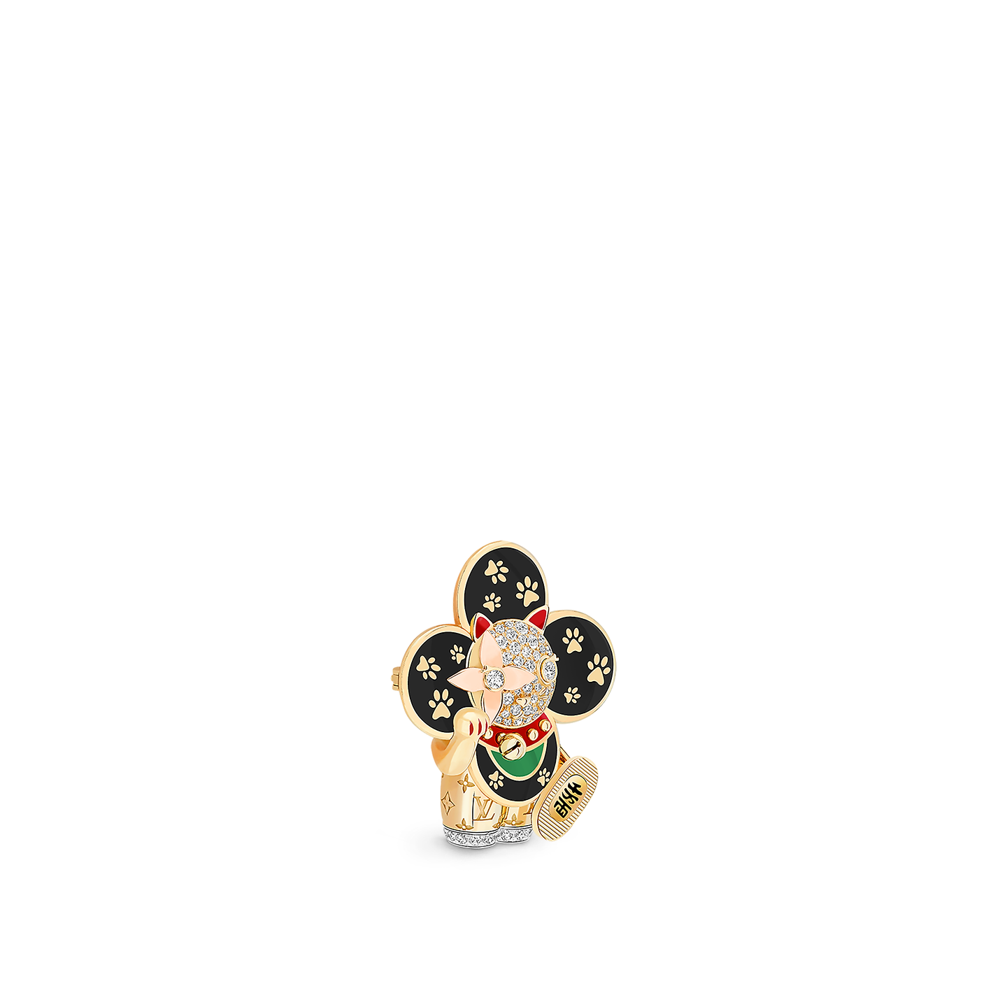 Vivienne Maneki Neko Pendant, 3 Golds, Lacquer & Diamonds - Necklaces ...