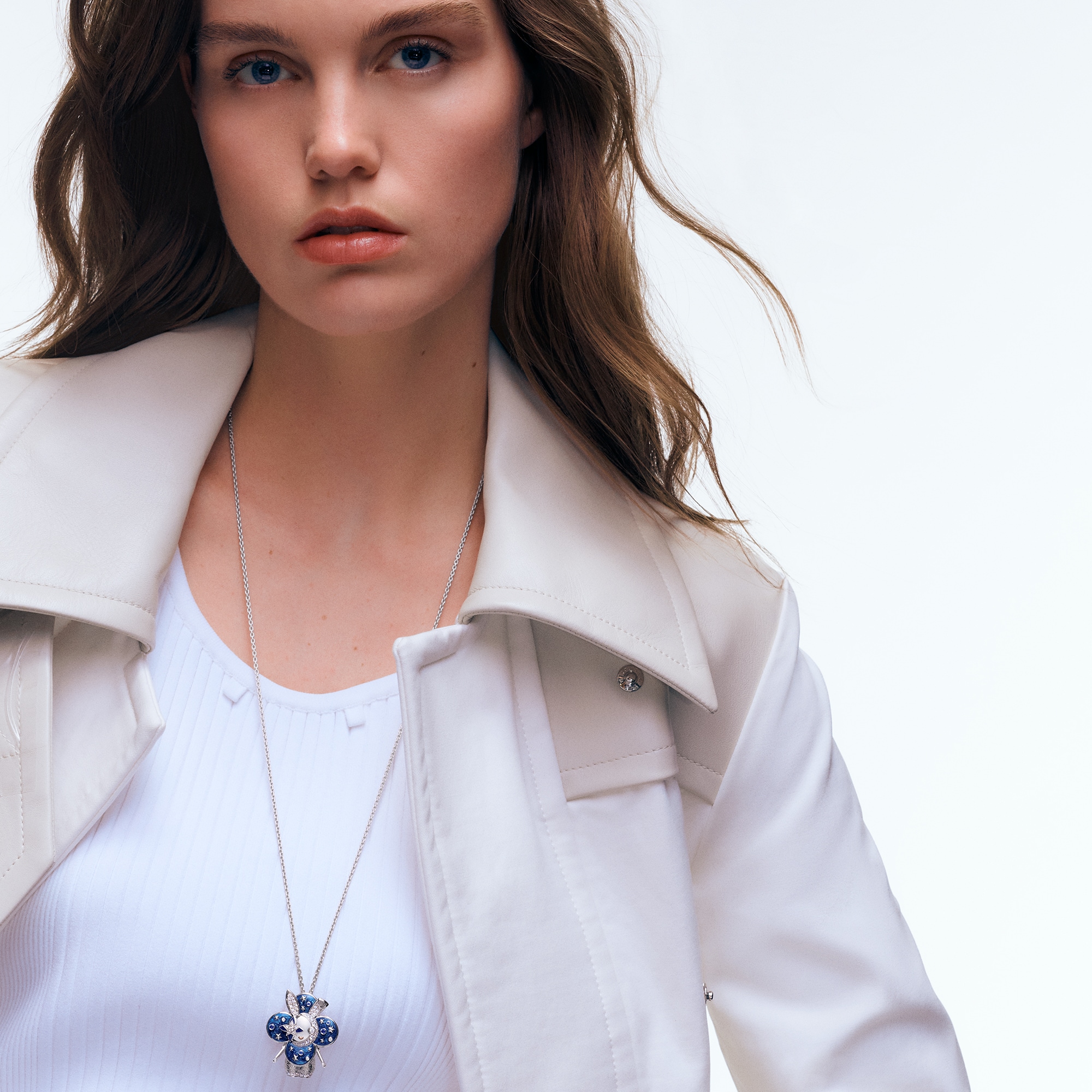 Vivienne Rabbit Pendant, White Gold, Lacquer, Diamonds & Coloured ...