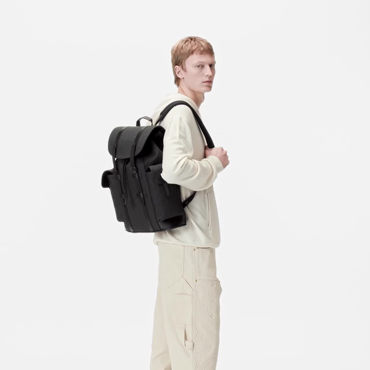 Christopher MM Backpack - Luxury Monogram Taurillon Leather Black ...